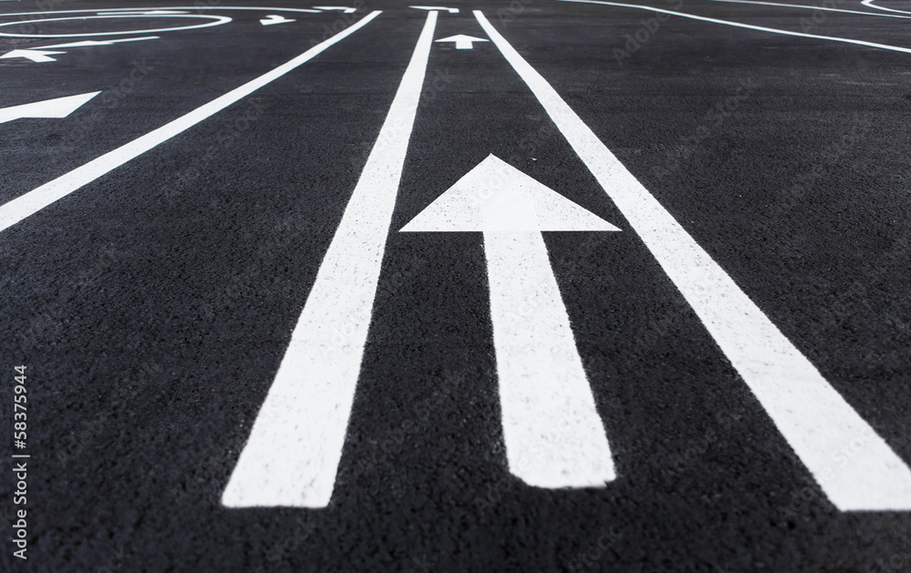 Lines and lane markings on the road Stock Photo | Adobe Stock