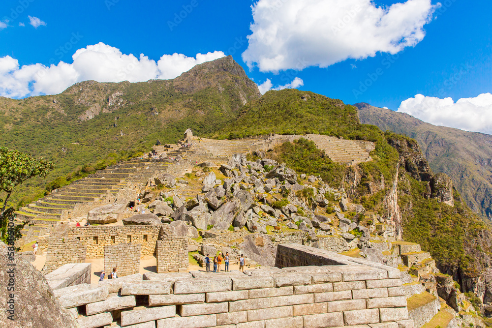 Inca Wall in Machu Picchu, Peru, South America. Stock Photo | Adobe Stock