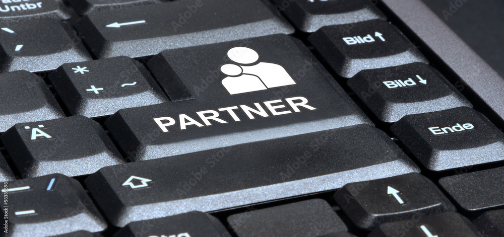 eks34 EnterKeySign - english: keyboard with black key partner and ...