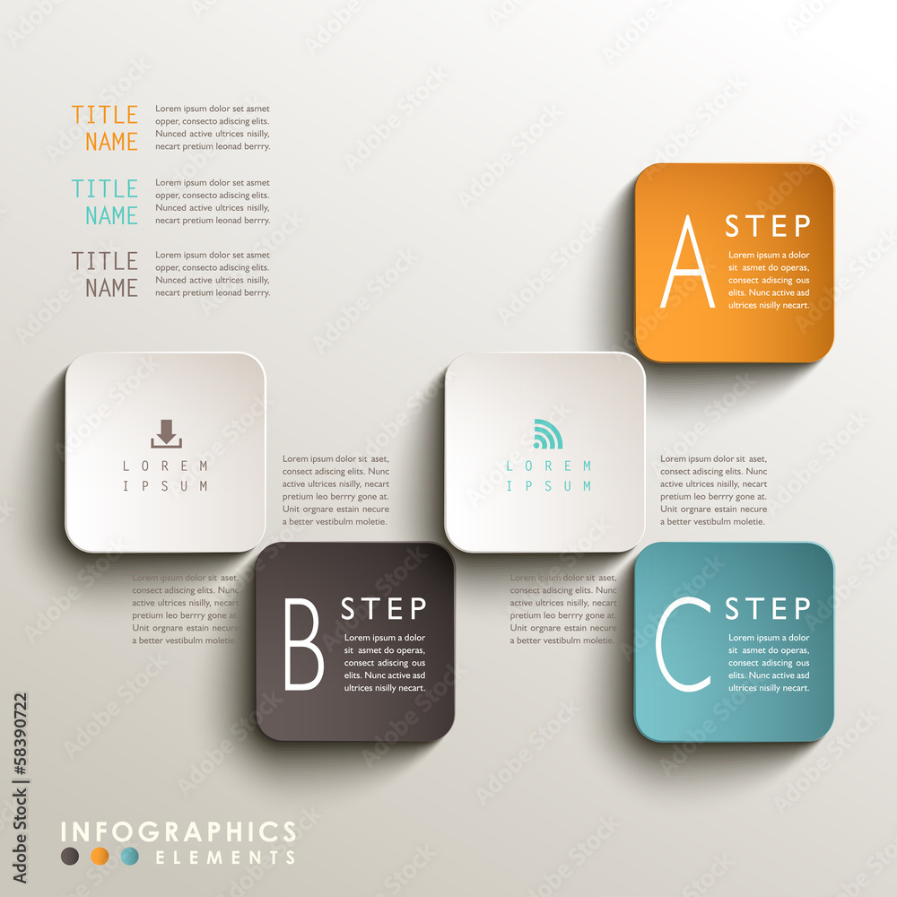 abstract 3d tag infographics Stock Vector | Adobe Stock