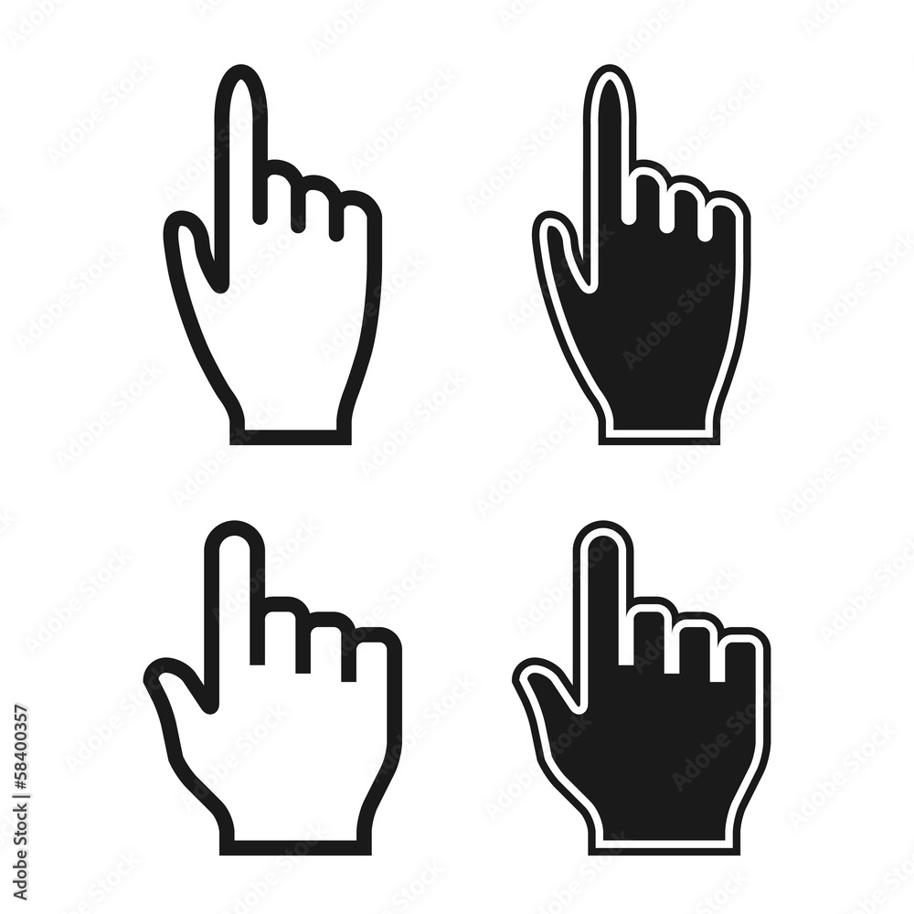 Woman and Man Hands. Cursor Icons. Mouse Pointer Set. Vector Stock ...