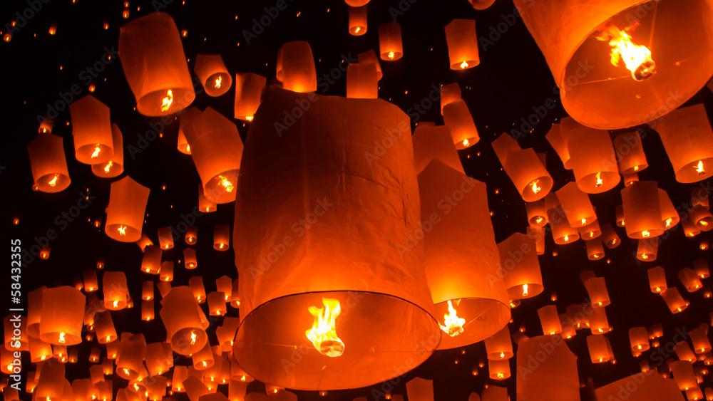 Floating lantern Festiva. Stock Photo | Adobe Stock