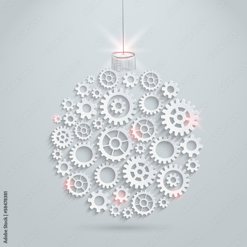 Vector gears christmas ball Stock Vector | Adobe Stock