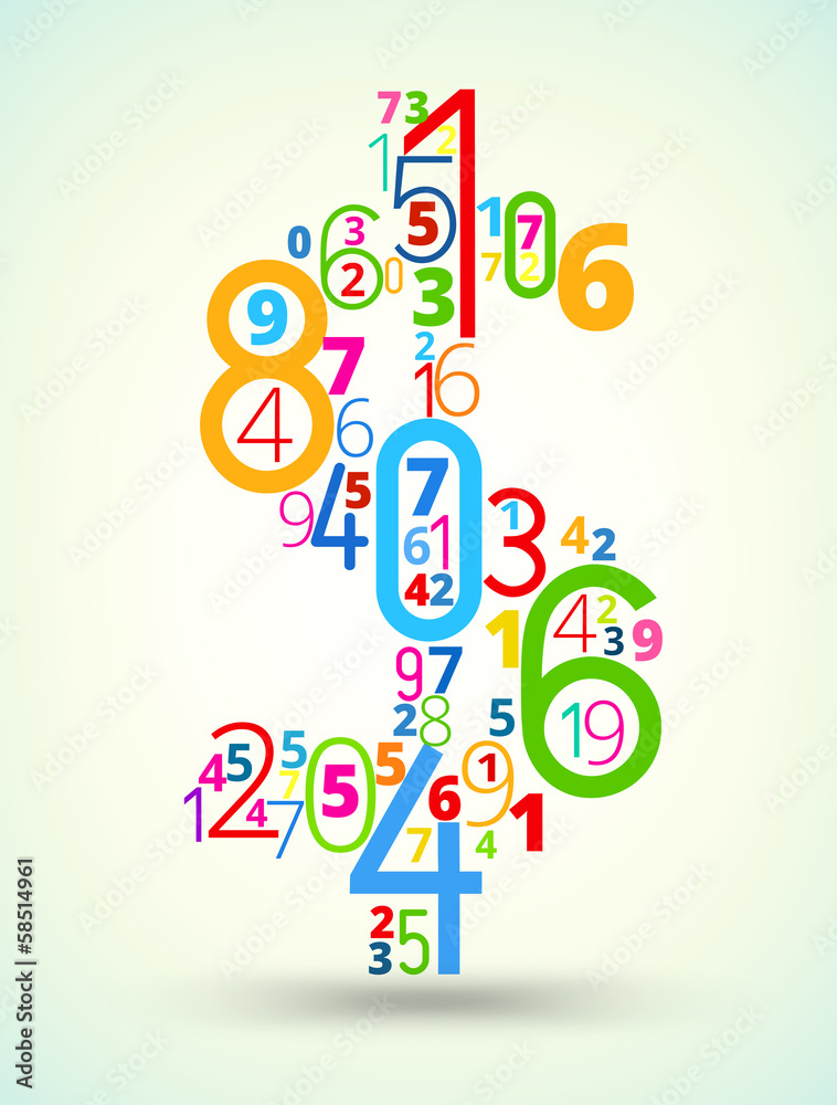 Dollar sign colored vector font from numbers Stock Vector | Adobe Stock
