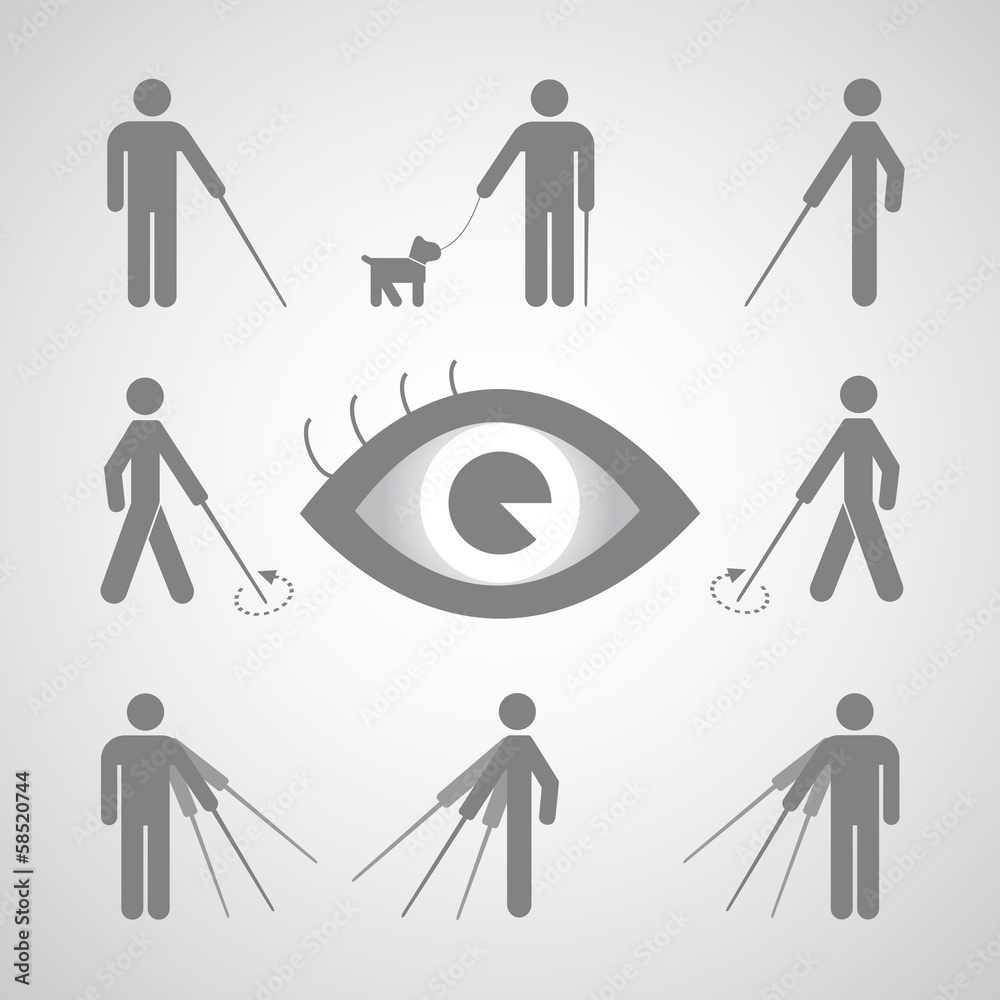 Blind man symbol Stock Vector | Adobe Stock