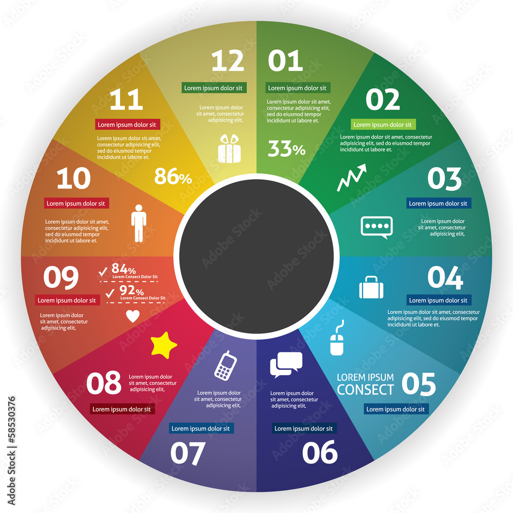 Infographic Circle Chart Stock Vector | Adobe Stock