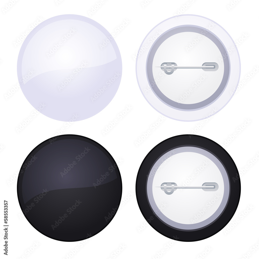 Vector Blank button badge isolated on white Stock Vector | Adobe Stock