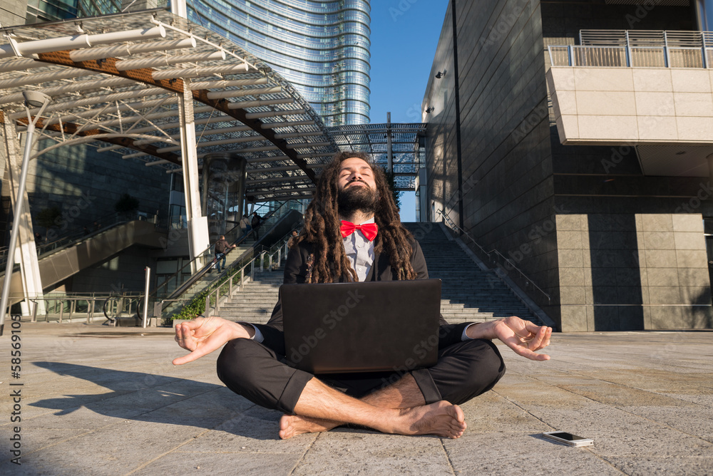Stylish elegant dreadlocks businessman Stock Photo | Adobe Stock