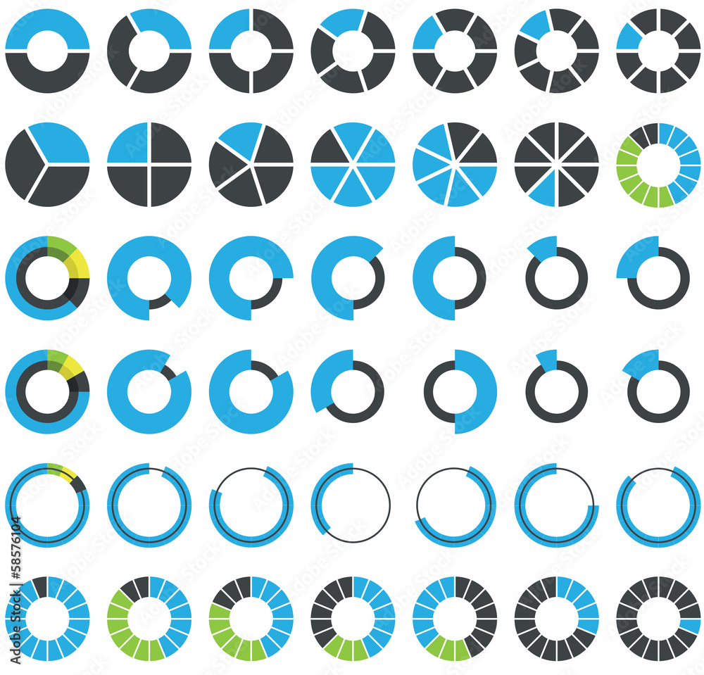 Poster Round infographic elements and pie charts – Wall Art | UkPosters