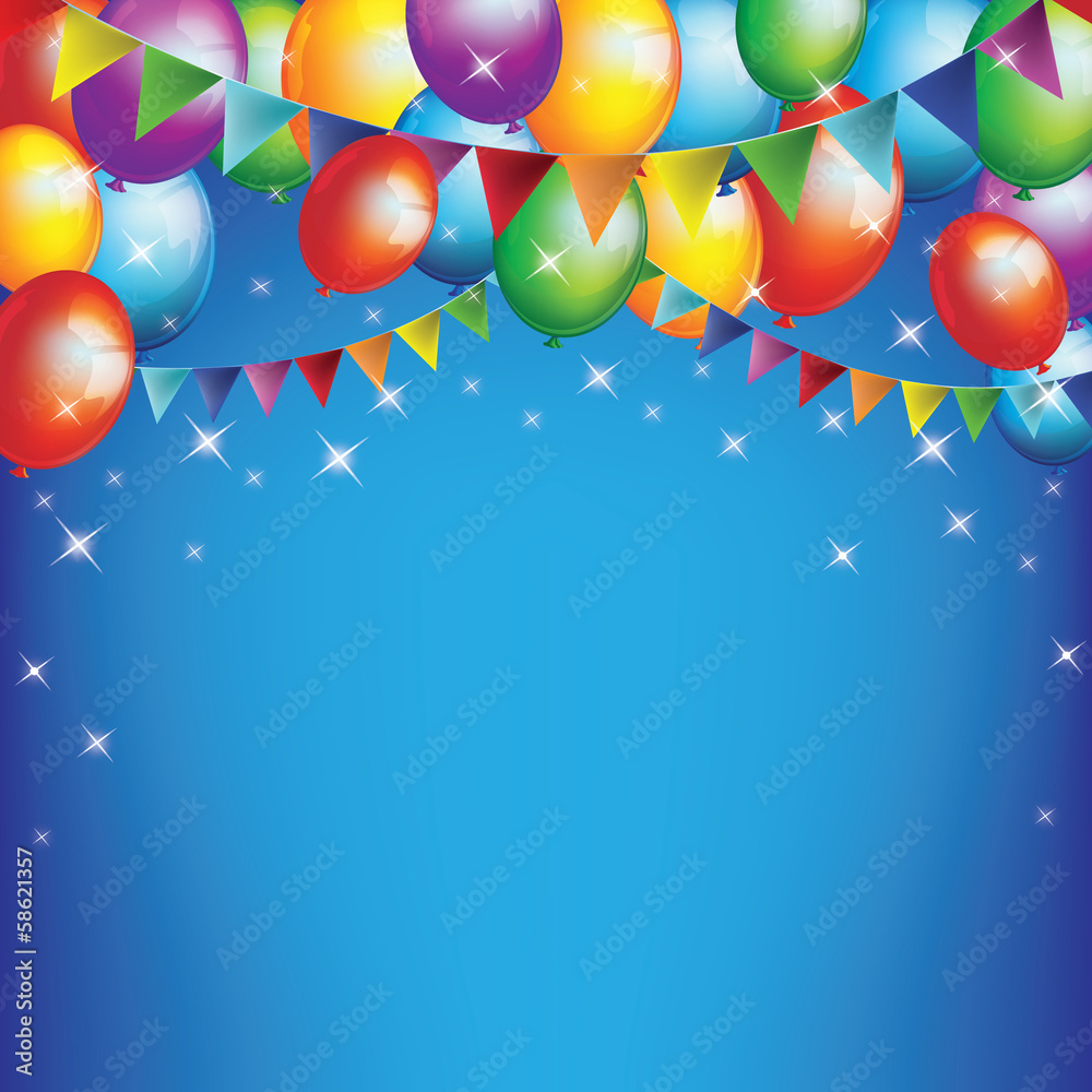 Background flying colorful balloons, vector illustration. Stock Vector ...