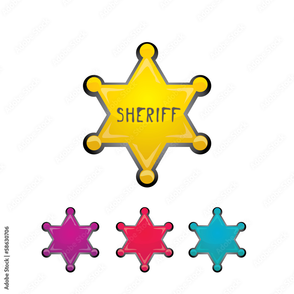 vector color sheriff star isolated on white background. Stock Vector ...