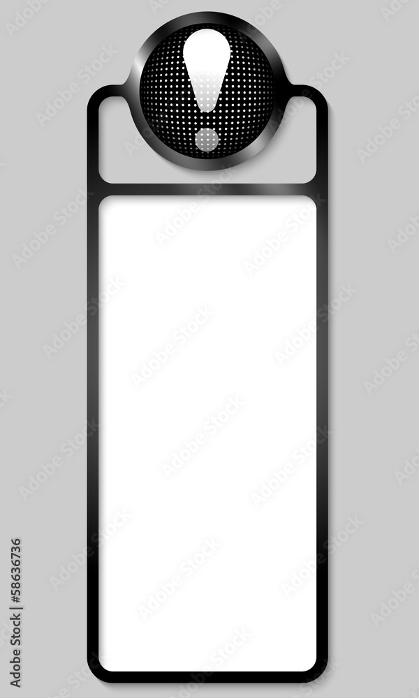 black box for any text with exclamation mark Stock Vector | Adobe Stock