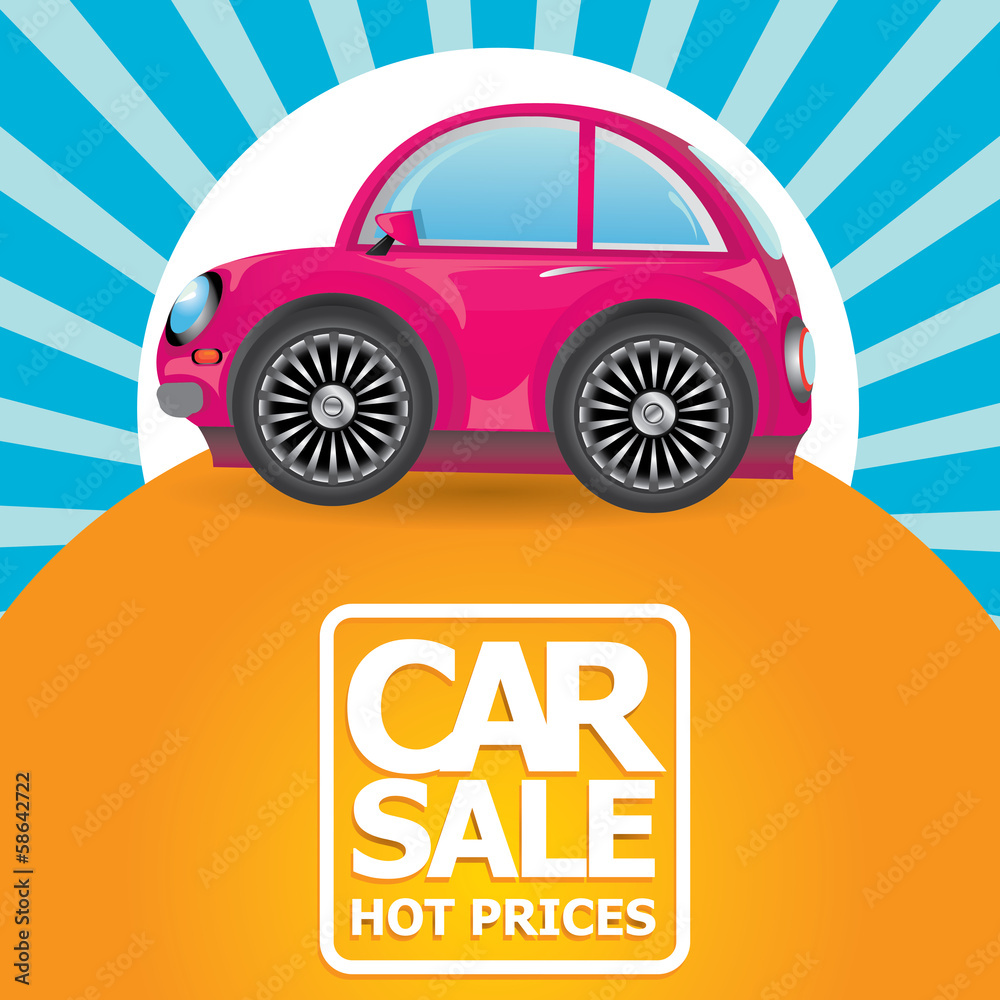 Car sale design template with car. Vector illustration. Stock Vector ...