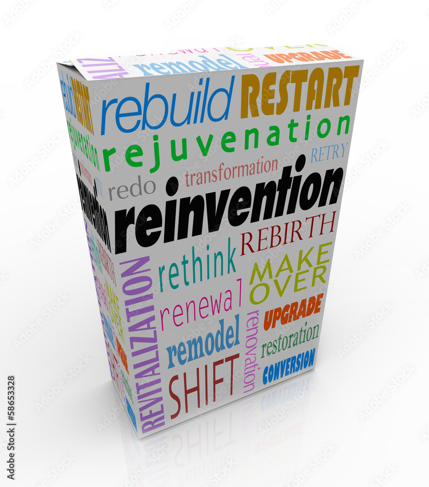 Reinvention Product Package Box Renew Refresh Revitalize Stock ...
