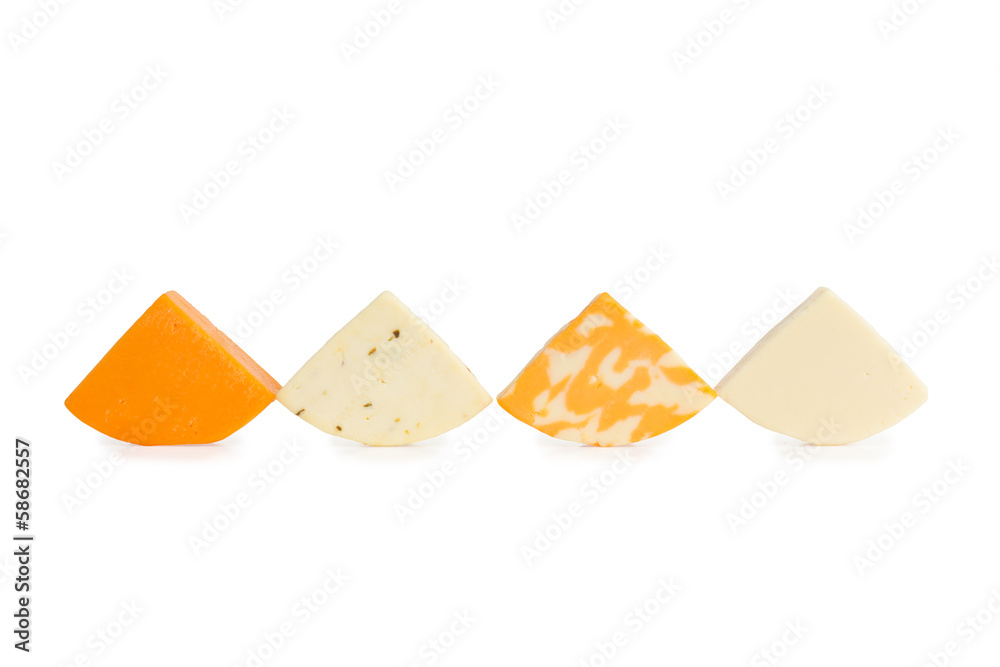 Four Differenct Pieces of Cheese Stock Photo | Adobe Stock