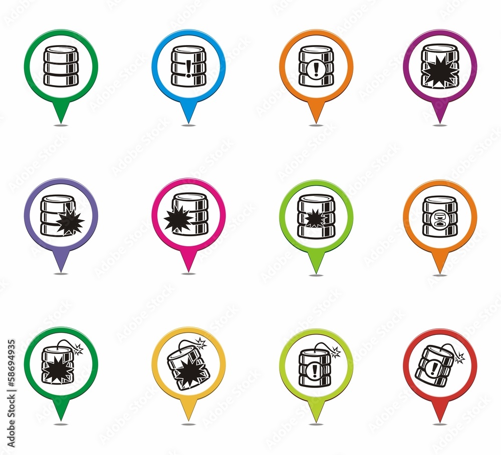 database crash map pointer sets Stock Vector | Adobe Stock