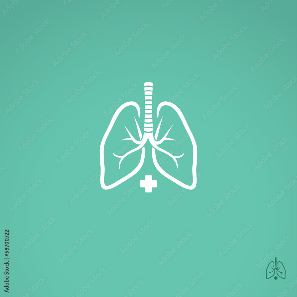 Lungs sign - hospital label Stock Vector | Adobe Stock