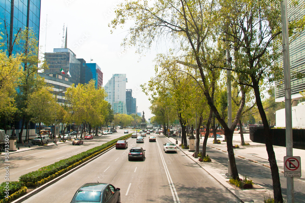 Paseo de la Reforma, the main avenue in Mexico City, Mexico. Stock-Foto ...