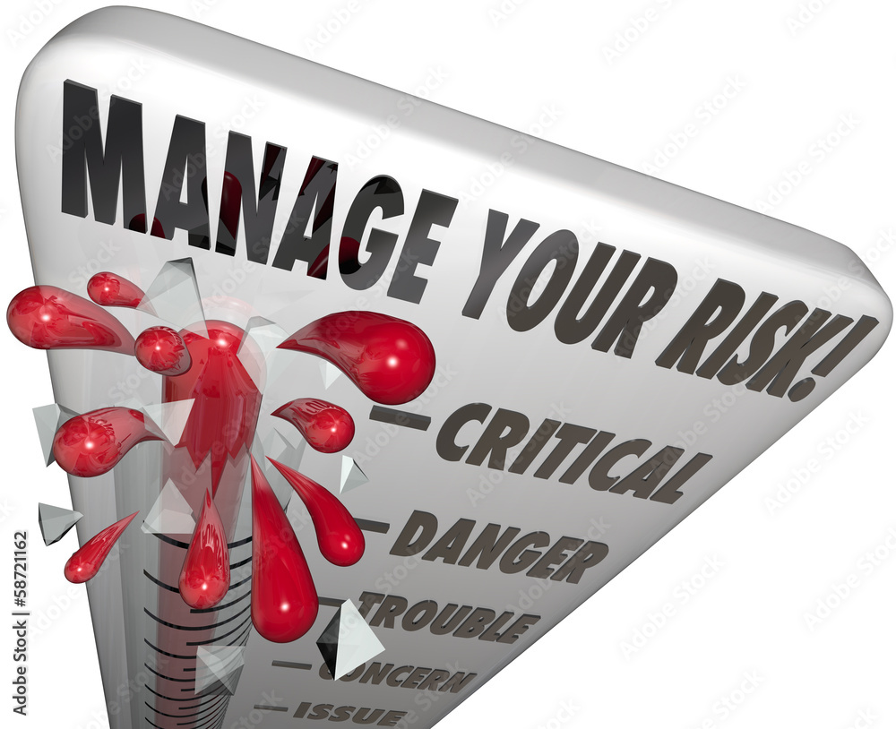 Manage Your Risk Thermometer Management Limit Danger Stock Illustration ...