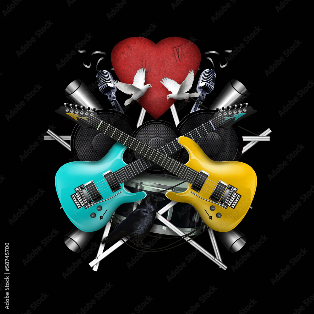 Rock Music Collage Wallpaper