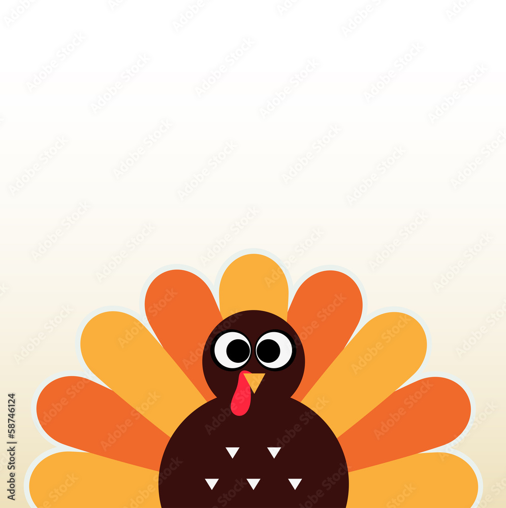 Thanksgiving colorful Turkey greeting with copyspace Stock Vector ...