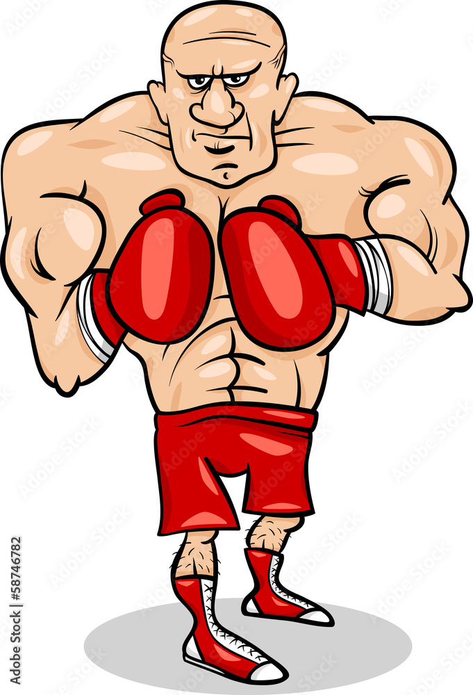boxer sportsman cartoon illustration Stock Vector | Adobe Stock