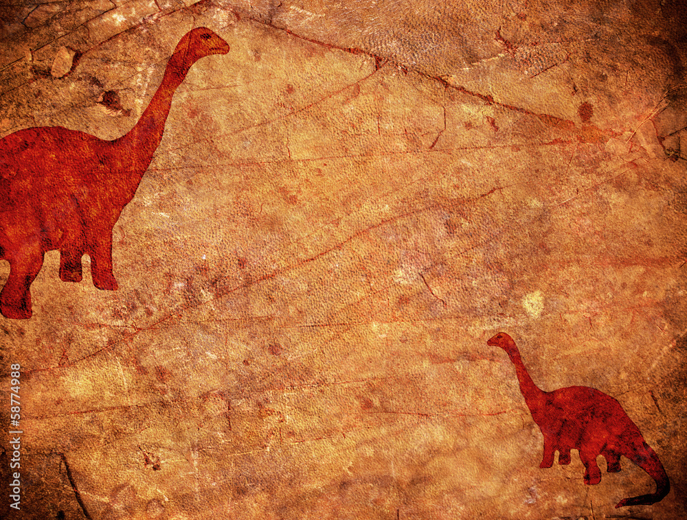 prehistoric background with dinosaur and copyspace Stock Illustration ...