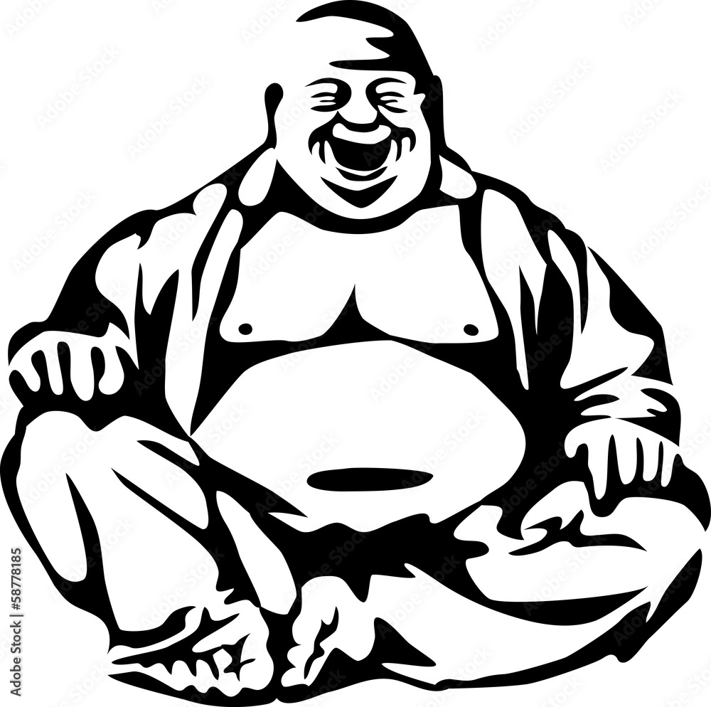 laughing buddha Stock Vector | Adobe Stock