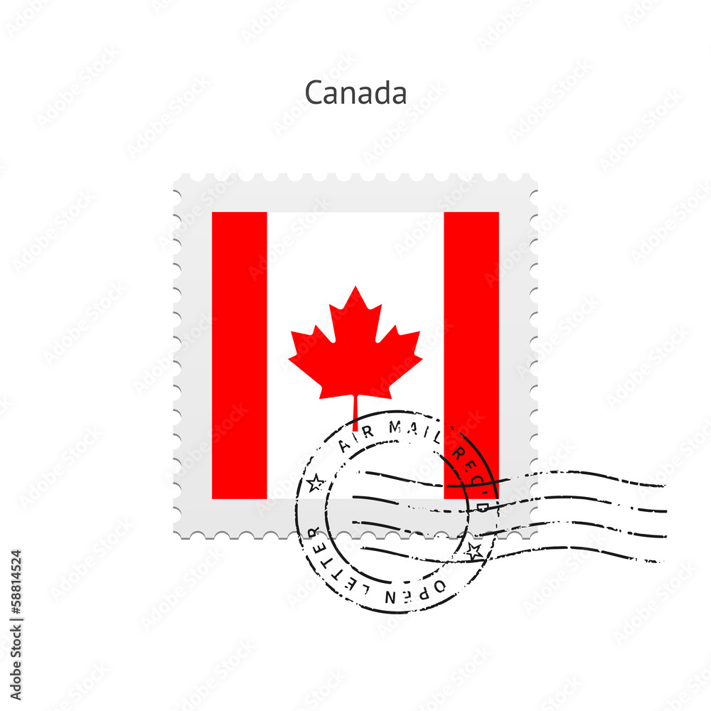 Canada Flag Postage Stamp. Stock Vector | Adobe Stock