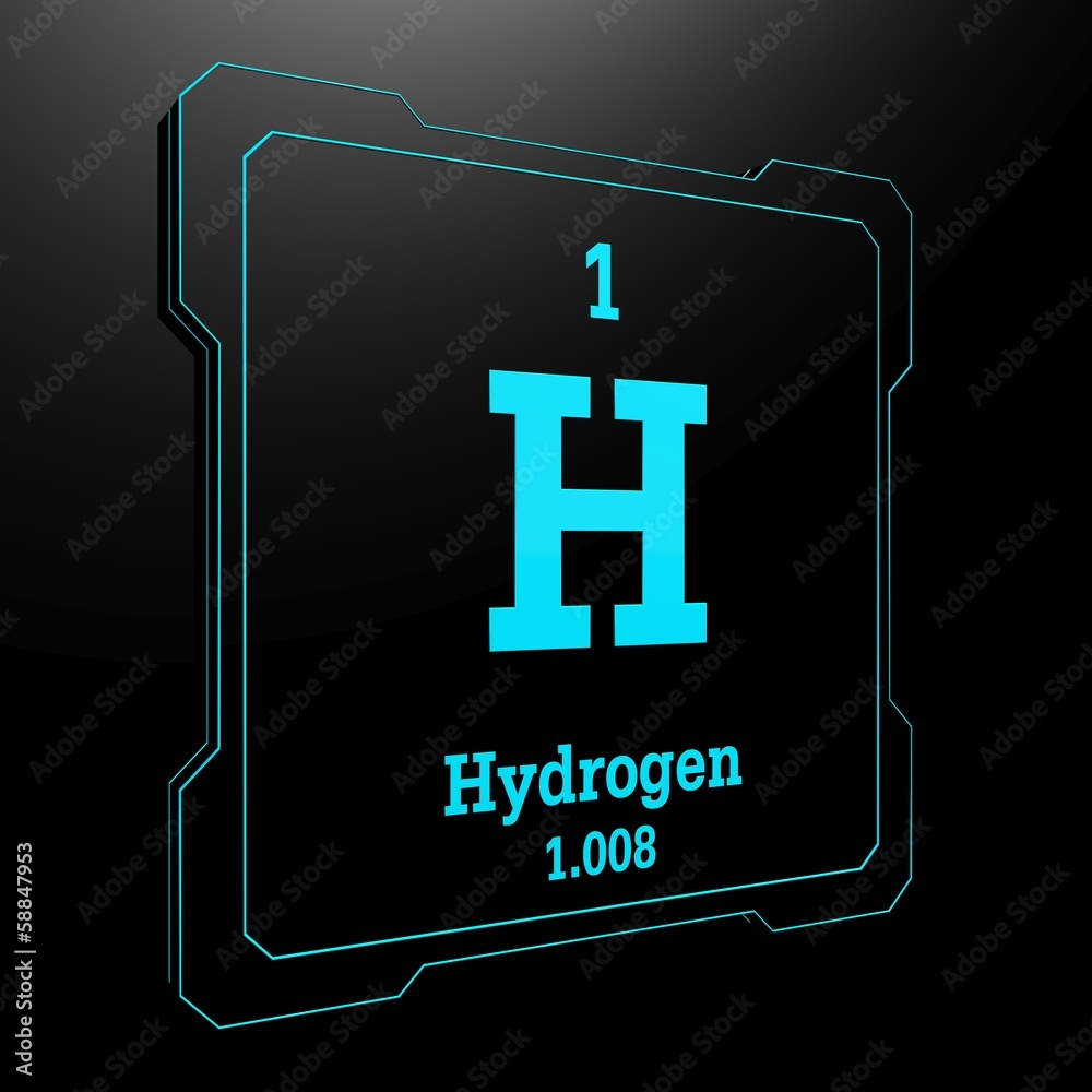 Hydrogen - element from periodic table on black button Stock ...