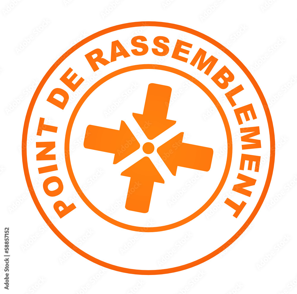 Vetor de point de rassemblement sur bouton web rond orange do Stock ...