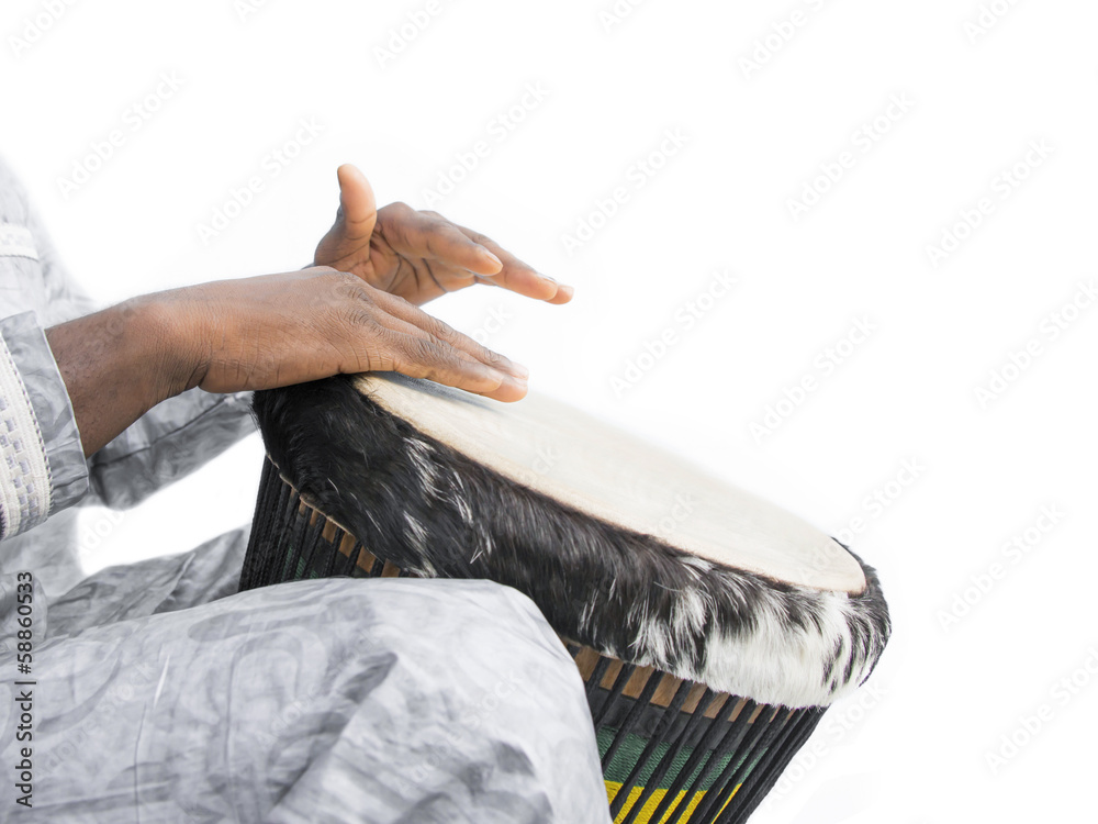 Poster Real Djembe player, traditional garment, Senegal, Africa – Wall ...