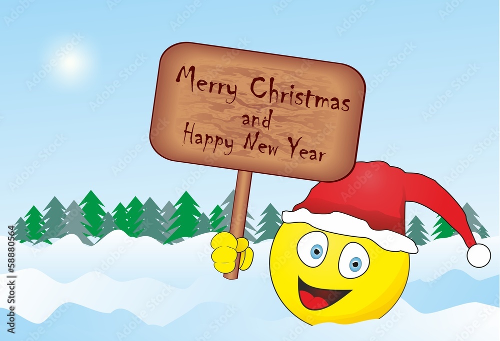 Smiley Happy New Year Stock-Vektorgrafik | Adobe Stock