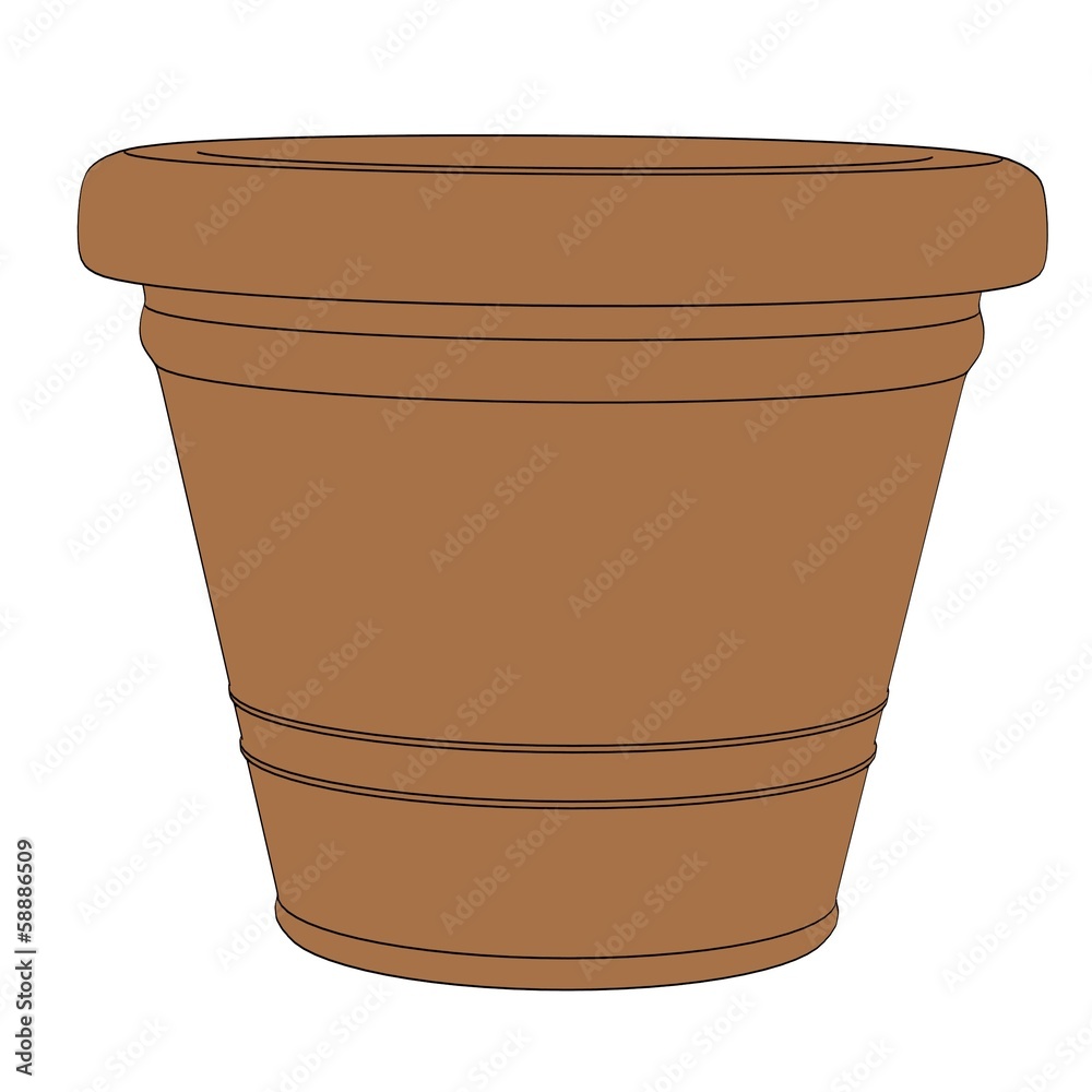 cartoon image of flower pot Stock Illustration | Adobe Stock