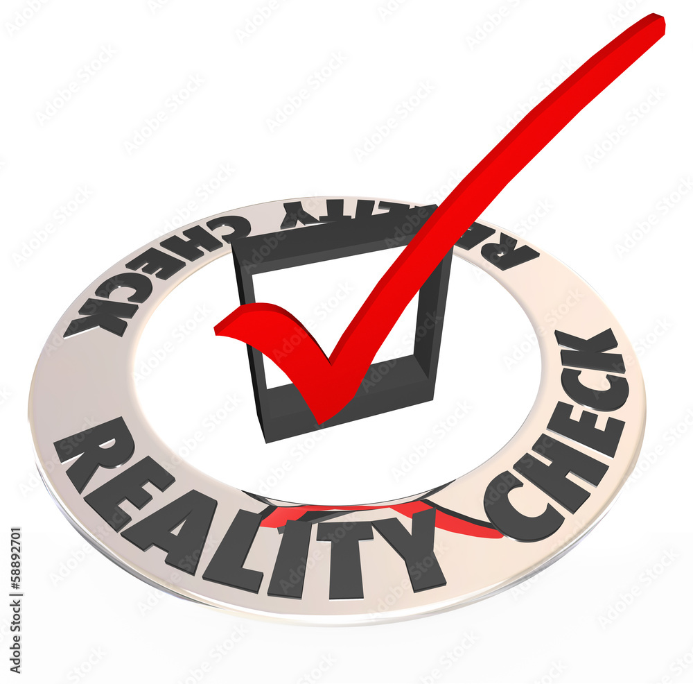 Reality Check Mark Box Realistic Potential Possibility Stock ...
