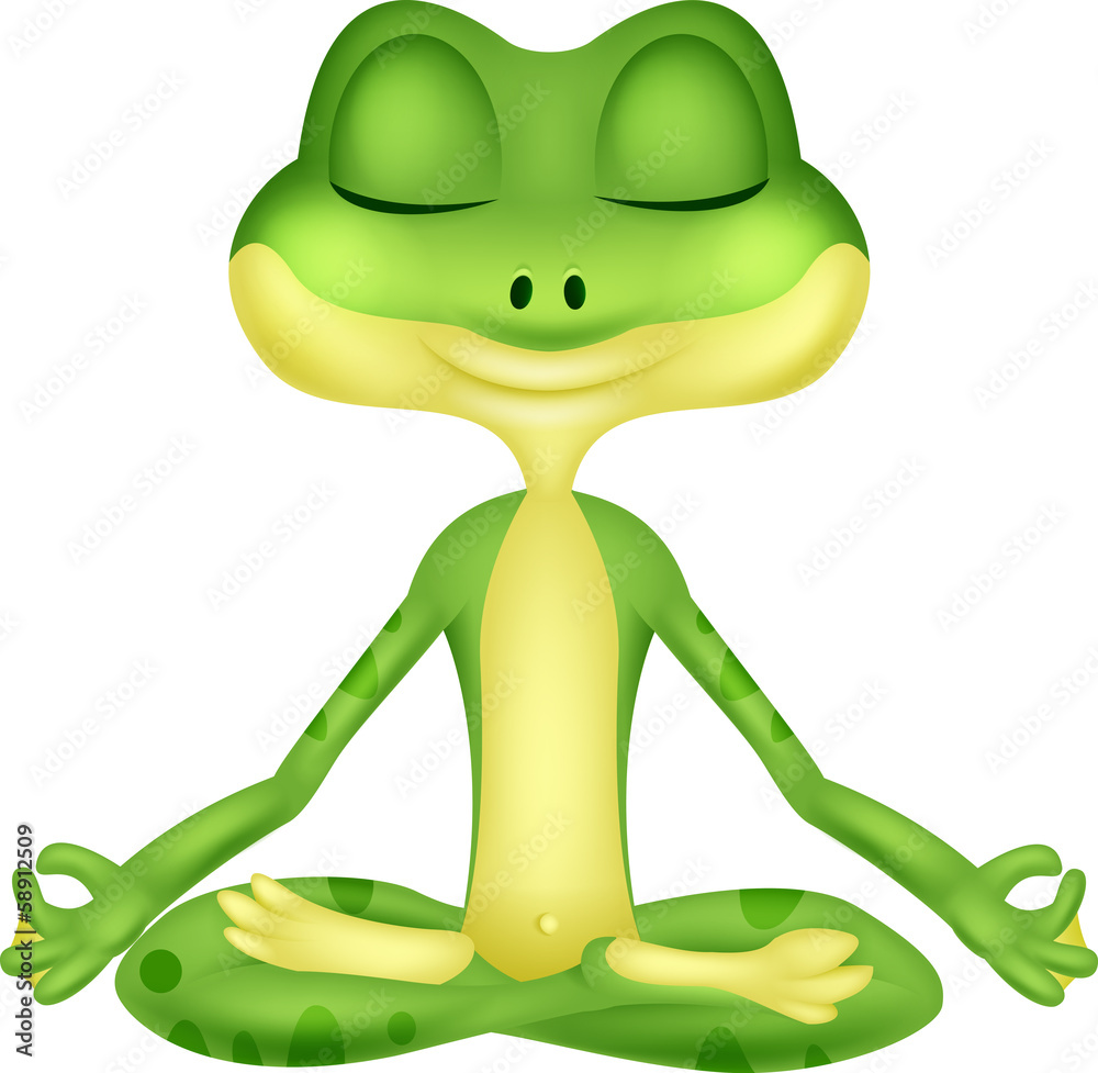 Frog cartoon doing yoga Stock Vector | Adobe Stock