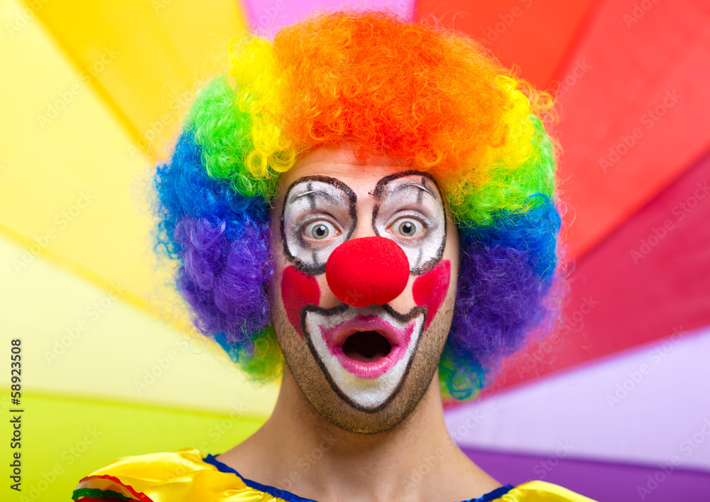 Colorful clown face Stock Photo | Adobe Stock