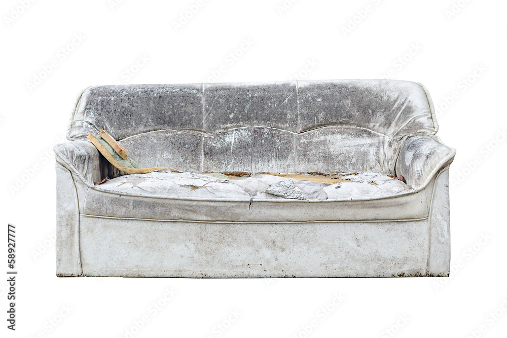 old sofa on isolated white background Stock Photo | Adobe Stock