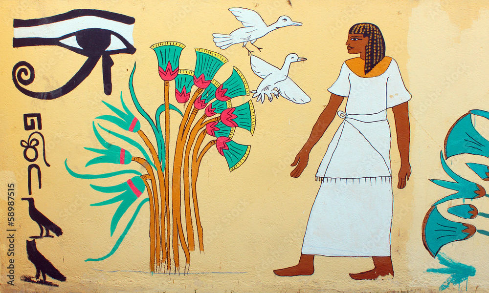 Pharaonic Art/Ancient Egyptians hieroglyphic carving & paintings Stock ...
