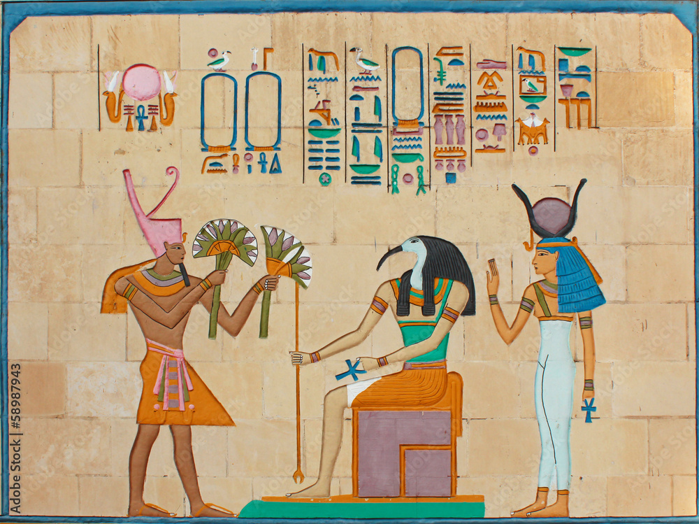 Pharaonic Art/Ancient Egyptians hieroglyphic carving & paintings Stock ...