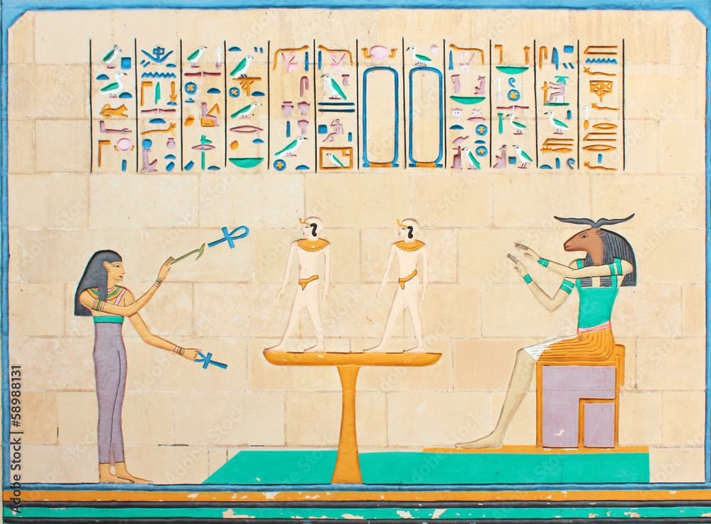 Pharaonic Art/Ancient Egyptians hieroglyphic carving & paintings Stock ...