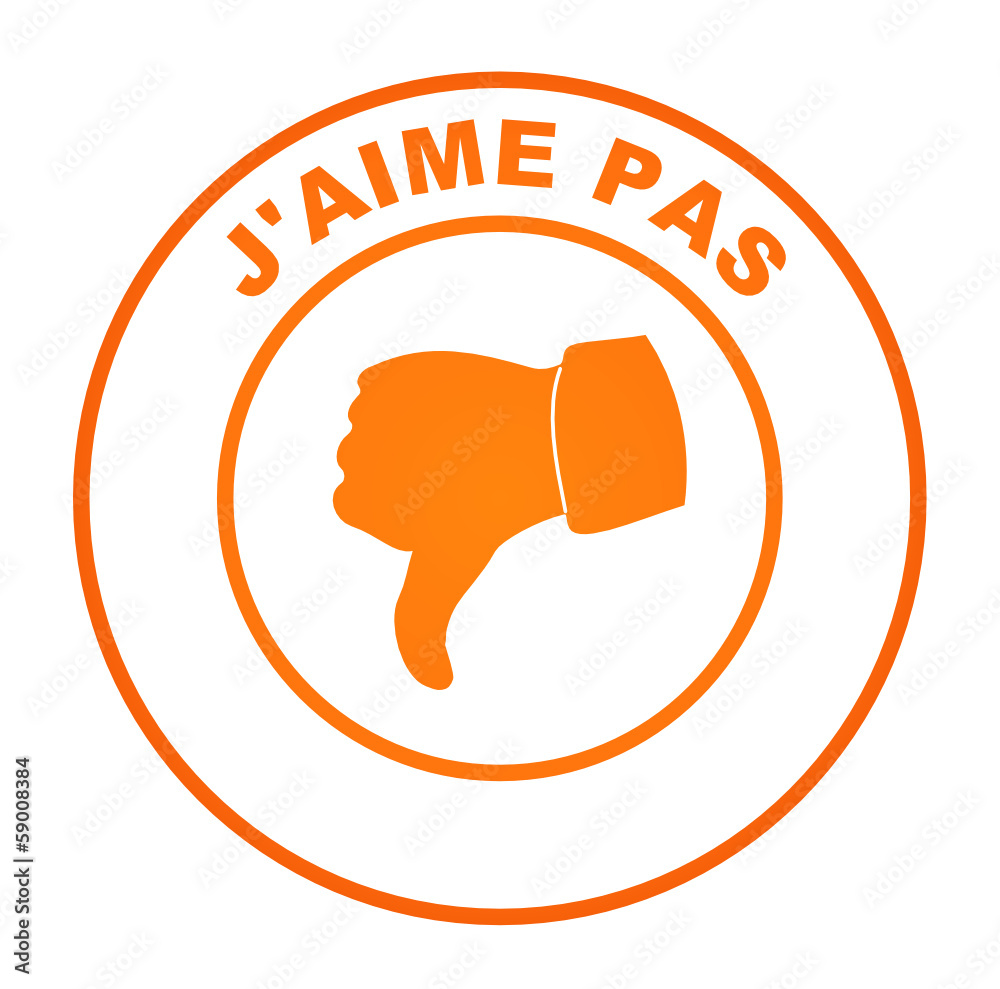 Vecteur Stock j'aime pas sur bouton web rond orange | Adobe Stock