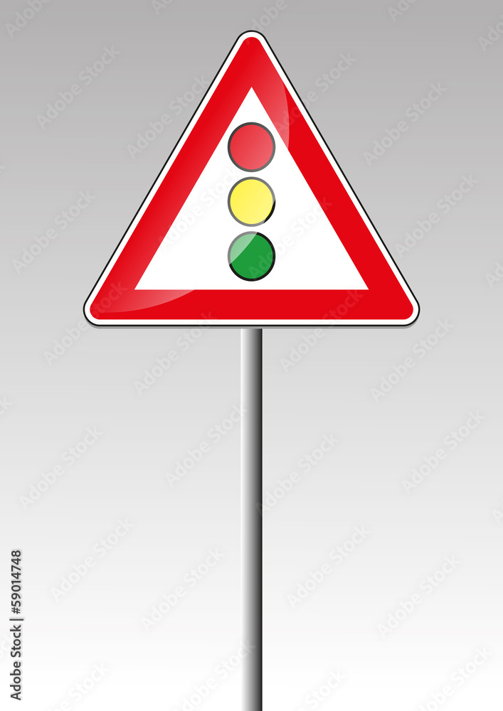 Ampel Lichtzeichenanlage Verkehrsschild Verkehrszeichen Stock Vector ...