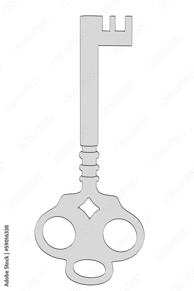 cartoon image of door key Stock Illustration | Adobe Stock