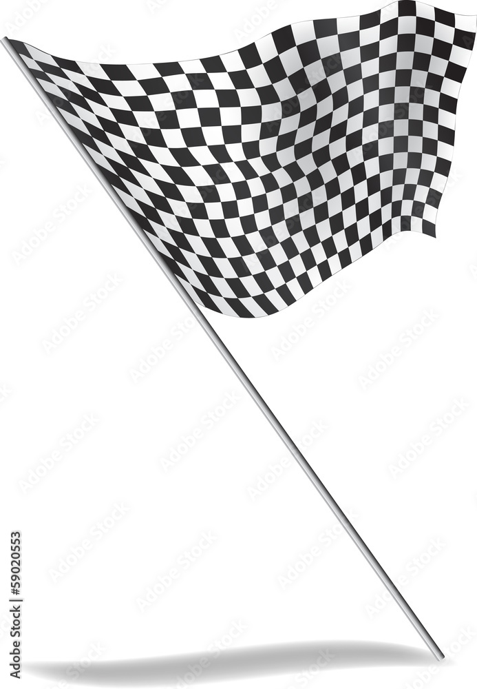 Chequered Flag Flying Vector Illustration Stock Vector Adobe Stock