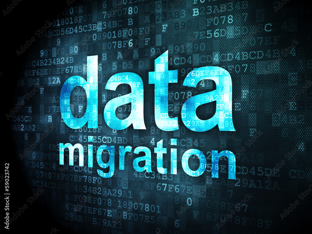 Information concept: Data Migration on digital background Stock ...