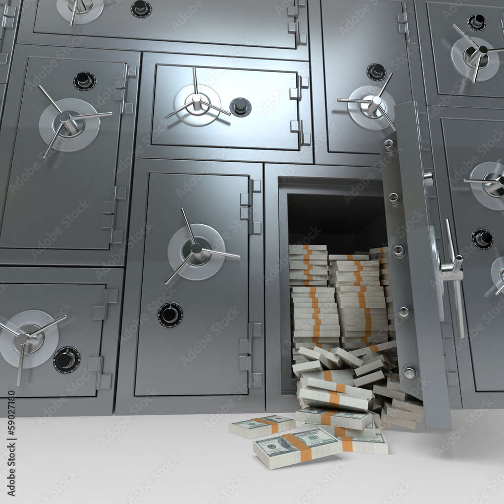 Bank safe full of dollars Stock Photo | Adobe Stock