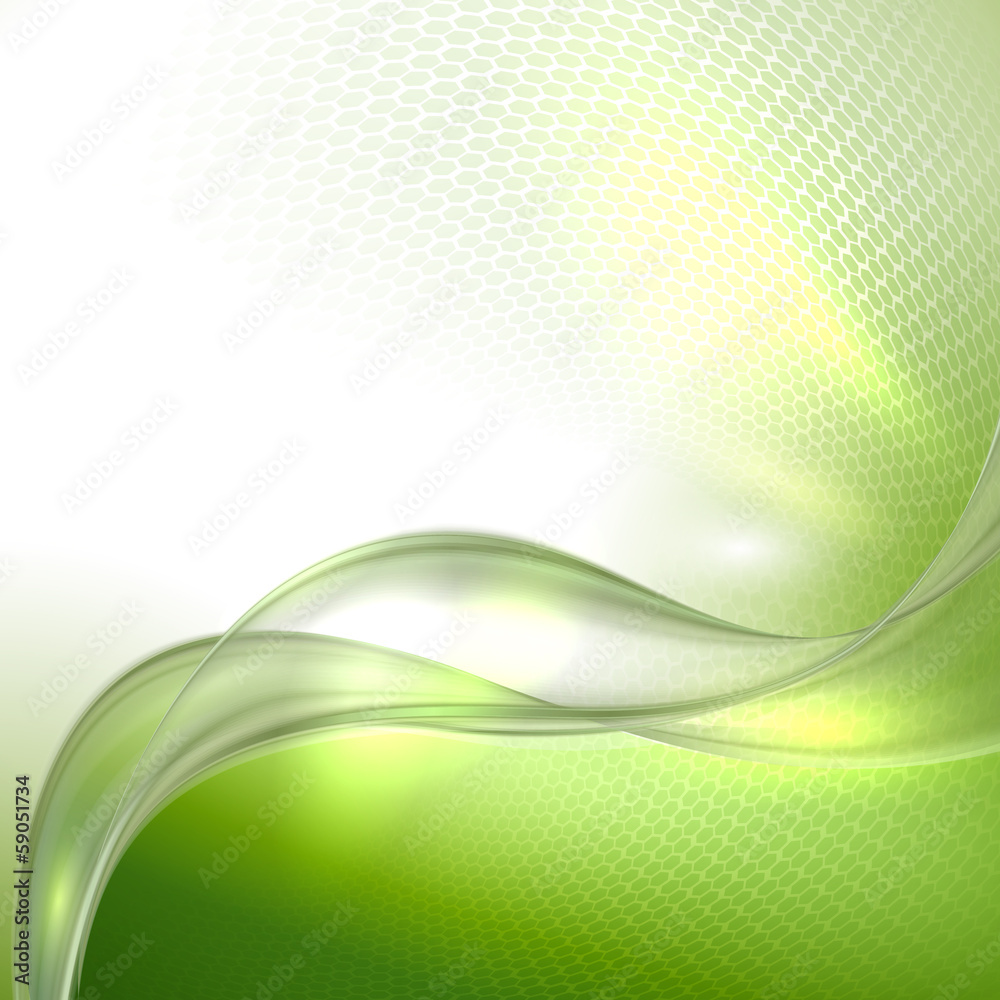 Abstract green waving background Stock Vector | Adobe Stock