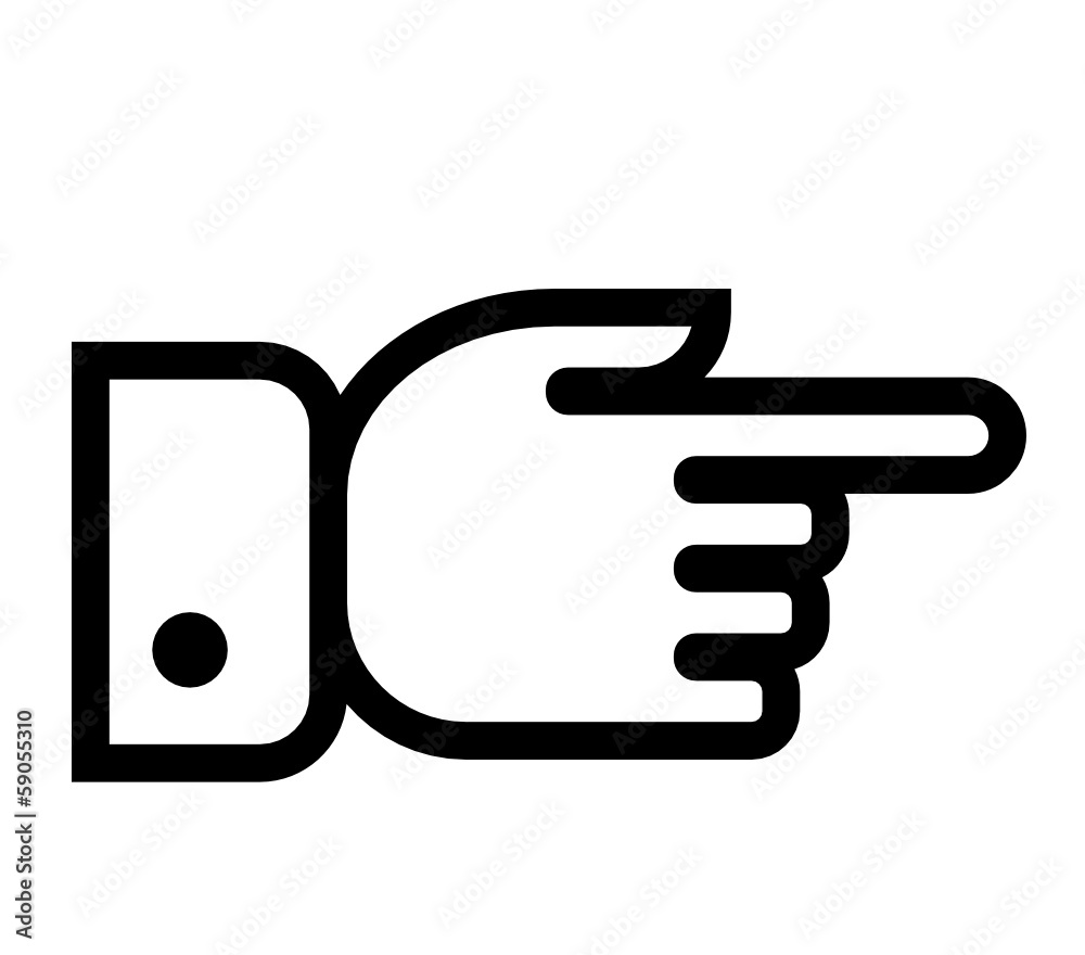 Hand pointing aside icon Stock Vector | Adobe Stock