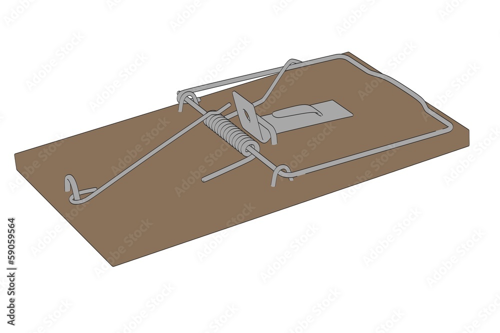 cartoon image of mouse trap Stock Illustration | Adobe Stock